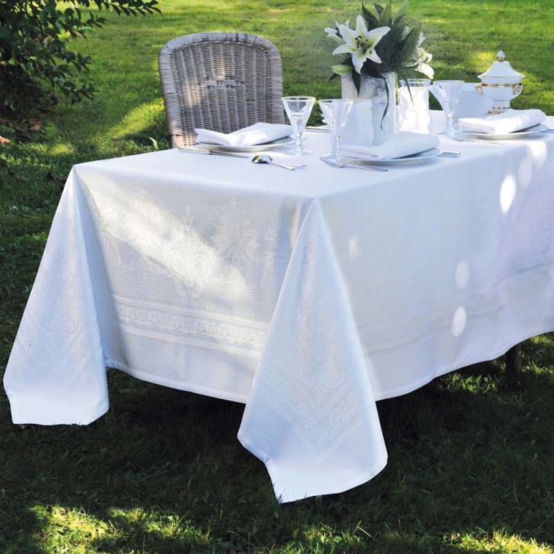 Nappe, nappes de table, classique, reception, blanc, haut de gamme